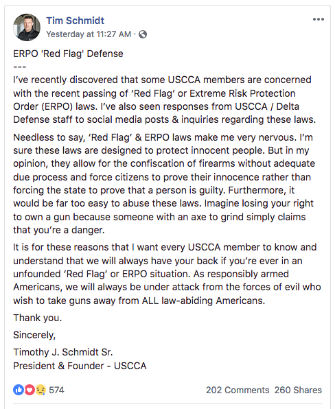 USCCA President Tim Schmidt Reacts to Recent 'Red Flag' or EROP Laws ...